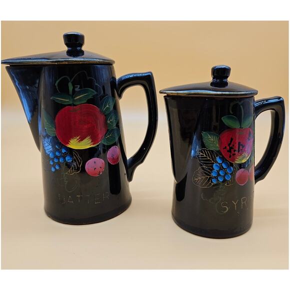 Unbranded | Dining | Vintage Ceramic Pancake Batter Syrup Pitcher Set ...